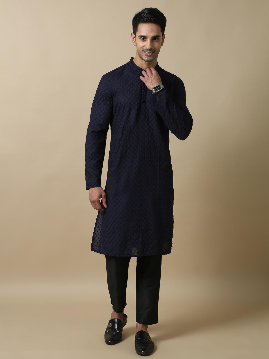 Buy Trendy Prints Hand Crafted Long Kurta for Men